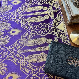 Lent Catholic Home Altar Cloth Crucifixion Eucharist Purple and Gold, 4 ...