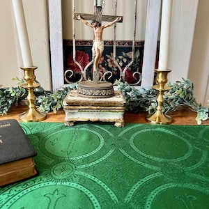 Altar Cloth Catholic Christian Home Green 2 Sizes Liturgical Runner ...