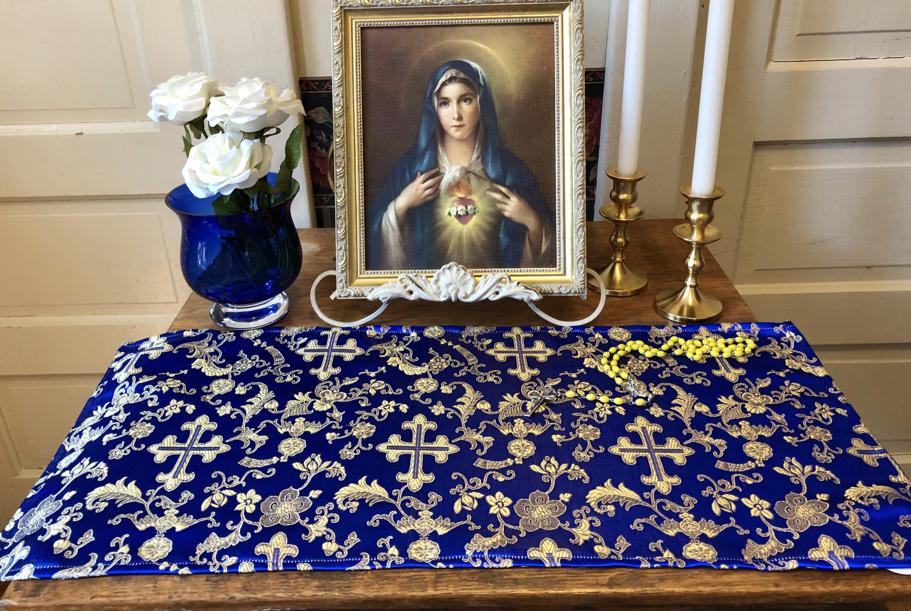 Altar Cloth Catholic Christian Home Prayer Table Runner Blue - Etsy