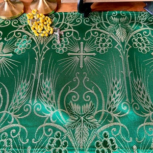 Altar Cloth Catholic Christian Home Green Metallic Gold 4 Sizes Linens ...