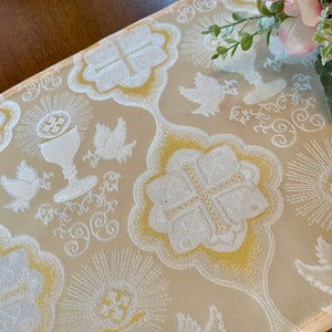 Catholic Table Runner First Communion Eucharist 2 Sizes White Pale ...