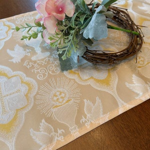 Catholic Table Runner First Communion Eucharist 2 Sizes White Pale ...