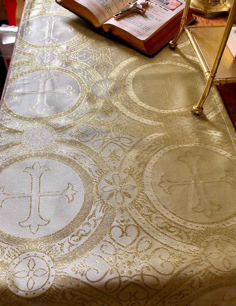 Altar Cloth Catholic Christian Home Shiny Gold With Metallic Gold 2 ...