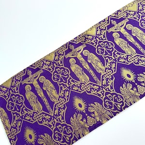 Lent Catholic Home Altar Cloth Crucifixion Eucharist Purple and Gold, 4 ...