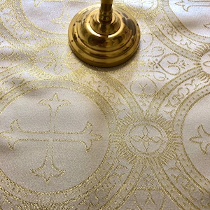 Christian Table Runner 12 X 50 Inches Ivory Metallic Gold Liturgical ...