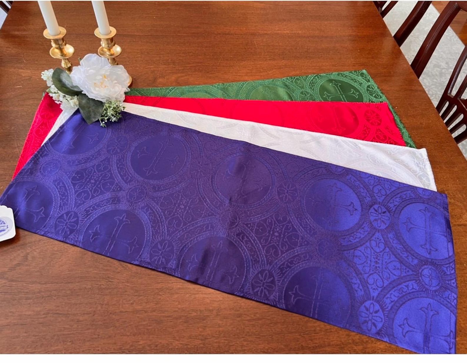 Altar Cloths SET of 4 Liturgical Catholic Home Christian 12 X 31 Inch ...