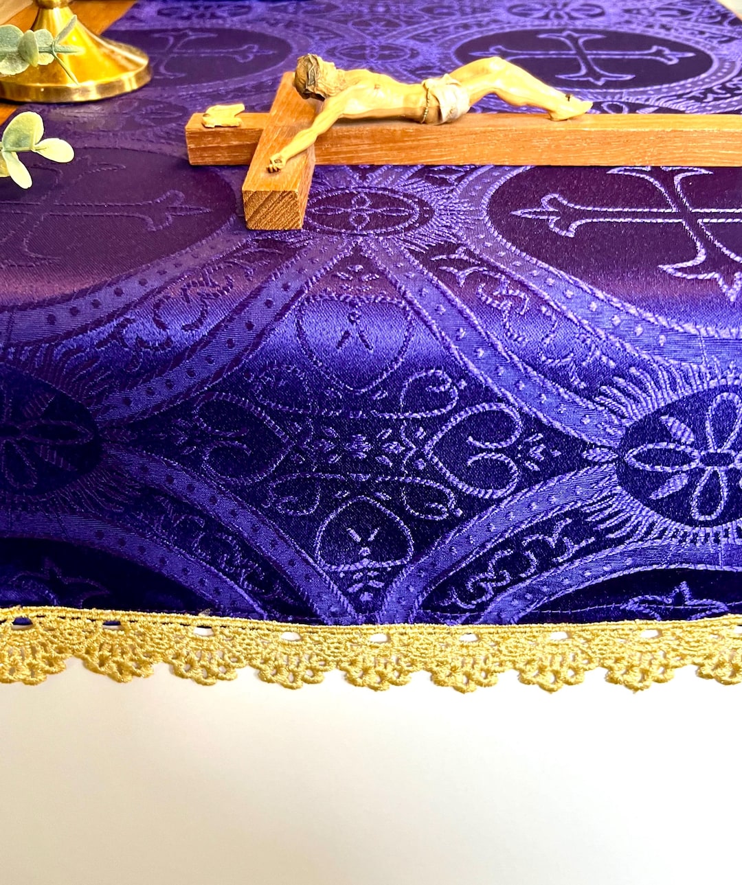 Lent Home Altar Catholic Christian Purple With Gold Metallic Trim ...