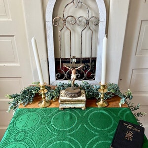 Altar Cloth Catholic Christian Home Green 2 Sizes Liturgical Runner ...