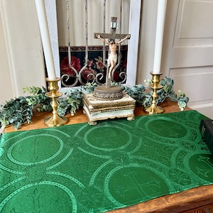 Altar Cloth Catholic Christian Home Green 2 Sizes Liturgical Runner ...
