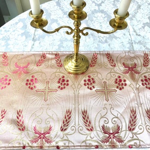 Catholic Table Runner Pink Metallic Golds First Communion Wedding ...