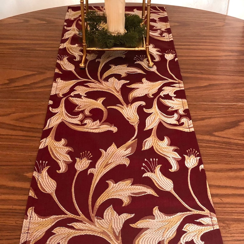 Burgundy Table Runner - Etsy