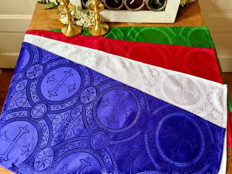 Altar Cloths SET of 4 Liturgical Catholic Home Christian 12 X 31 Inch ...