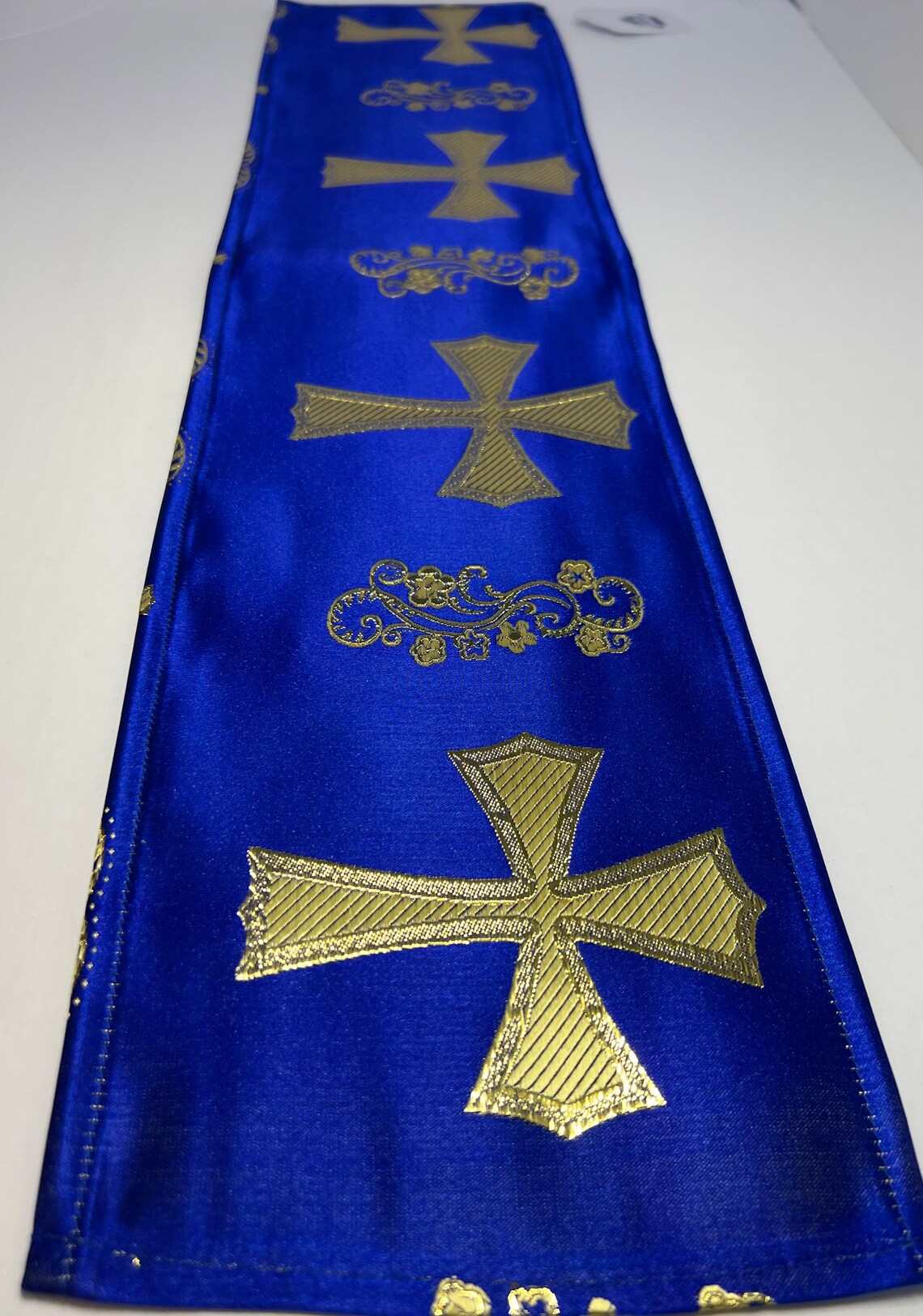 Altar Cloth Catholic Christian Home Blue Metallic Gold Crosses - Etsy