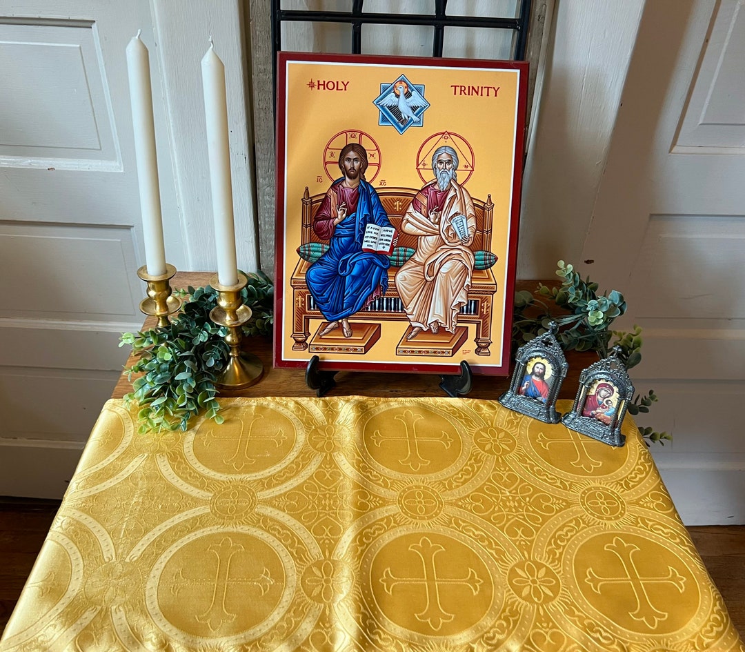 Altar Cloth Catholic Christian Home Gold Color 3 Sizes Prayer Table ...