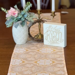 Catholic Table Runner First Communion Eucharist 2 Sizes White Pale ...