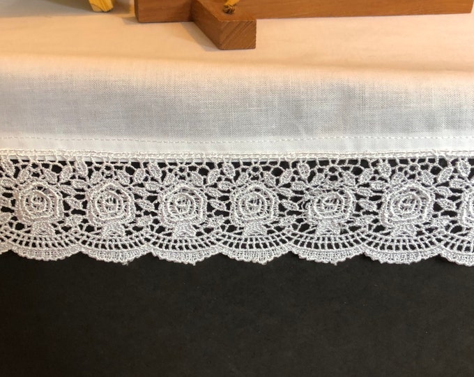 Altar Cloth Catholic Christian Home White Cotton With Rose Lace or ...
