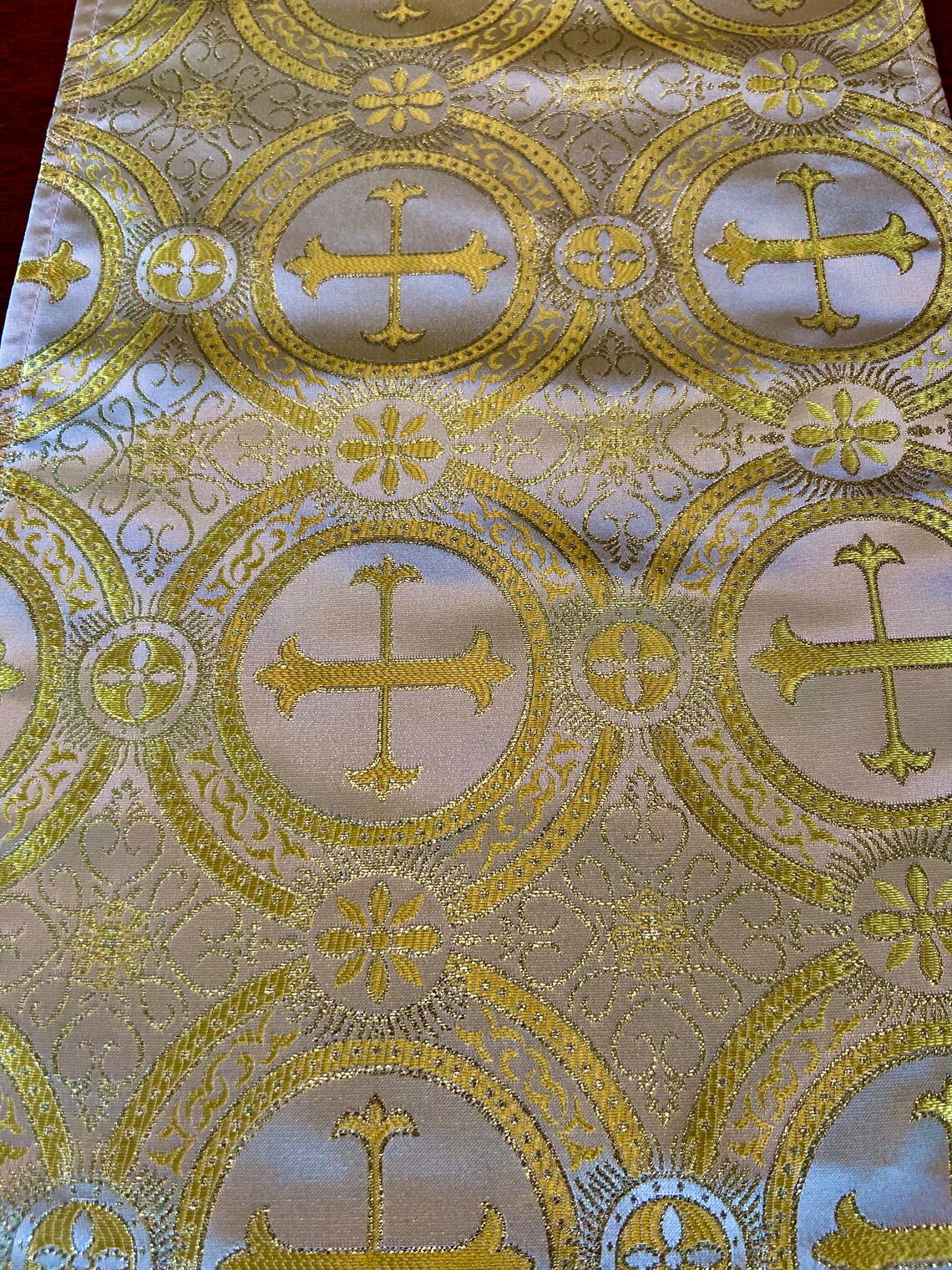 Home Altar Catholic Liturgical Runner Gold White Metallic Long - Etsy