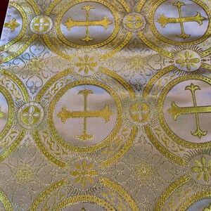 Home Altar Catholic Liturgical Runner Gold White Metallic Gold 2 Sizes ...