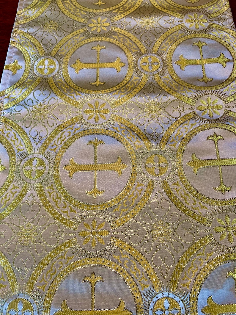 Home Altar Catholic Liturgical Runner Gold White Metallic Long - Etsy