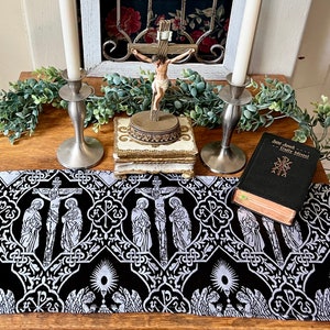 Catholic Home Altar Lent Cloth Crucifixion Eucharist Black Grey 2 Sizes ...