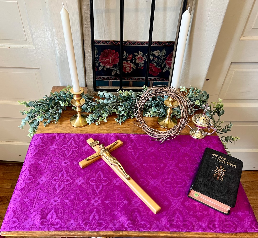 Altar Cloth Catholic Christian Home Lent Roman Purple 31.5” X 12.25 ...