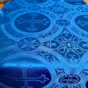 Home Altar Cloth Catholic Christian Blue Liturgical Linens 11” X 35.5 ...