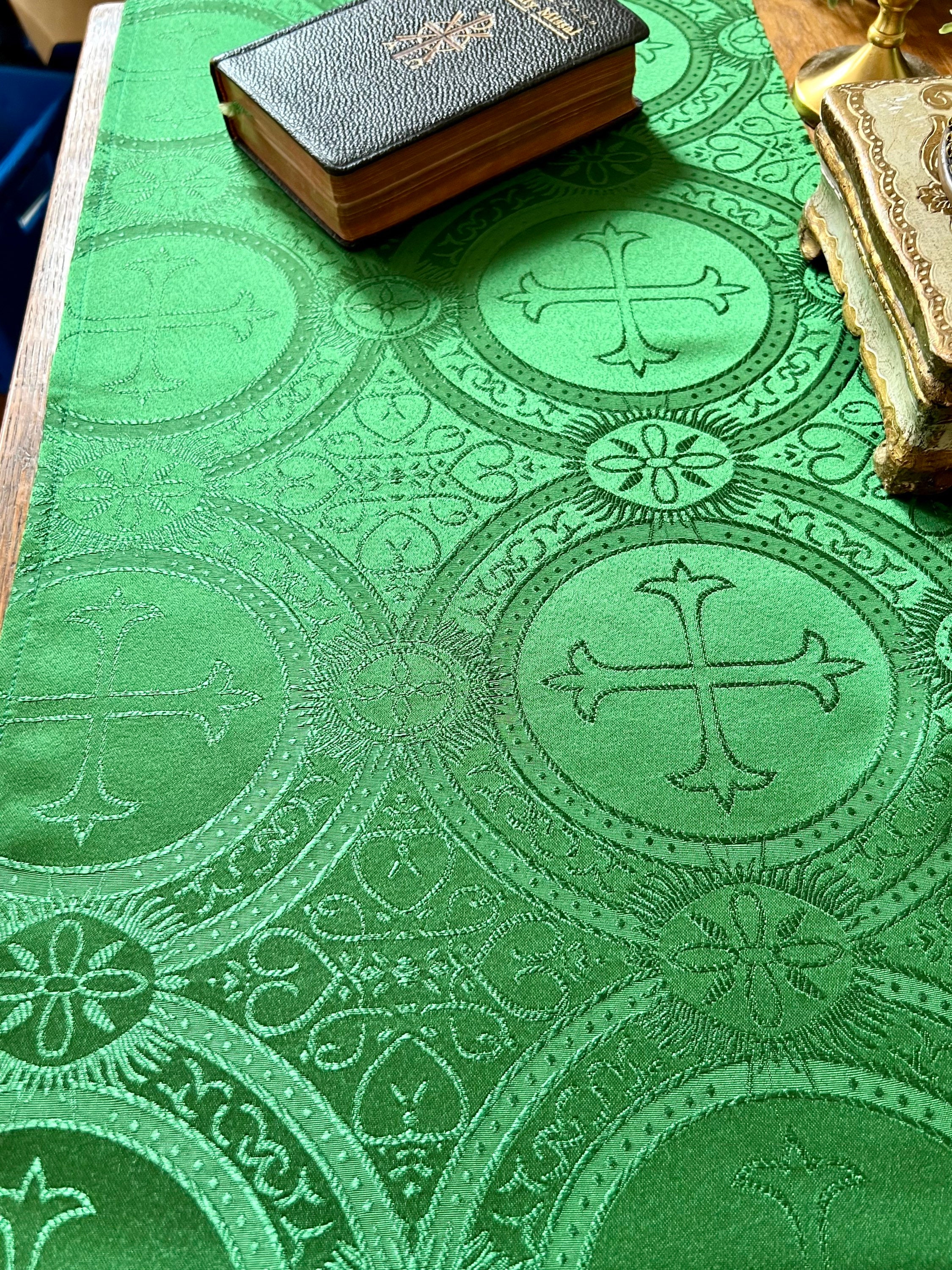 Altar Cloth Catholic Christian Home Green 2 Sizes Liturgical Runner ...