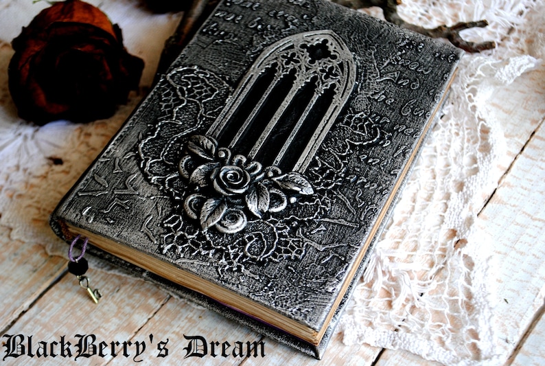 Victorian Gothic notebook A6 Witch Book of shadows Black | Etsy