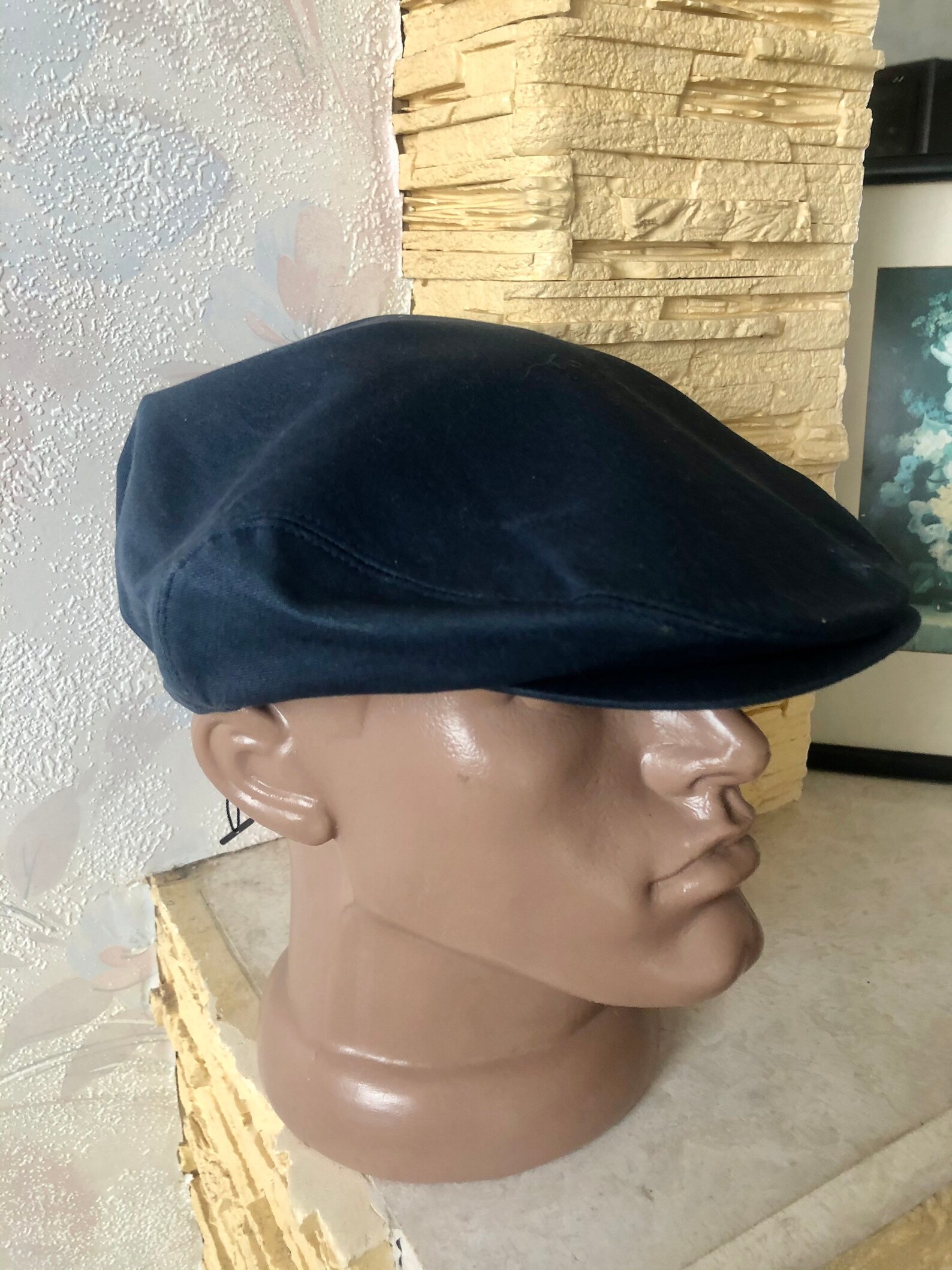 Flat Navy Blue Cotton Cap for Spring-summer Season 57 Cm - Etsy