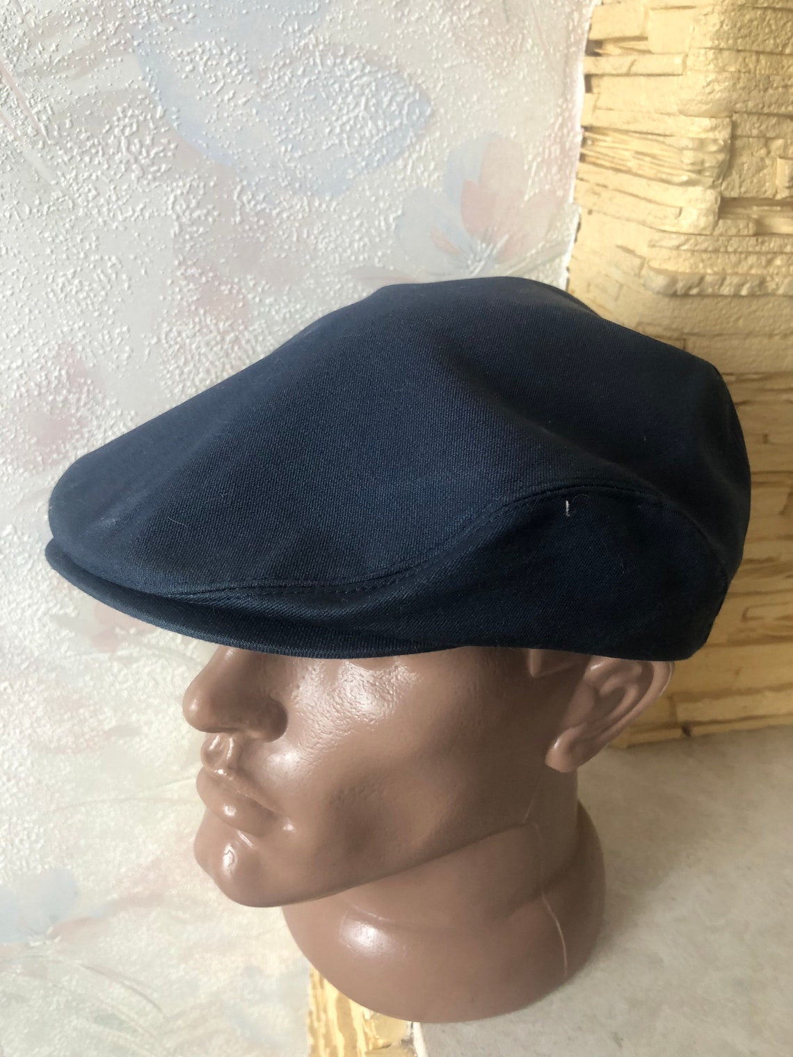 Flat Navy Blue Cotton Cap for Spring-summer Season 57 Cm - Etsy