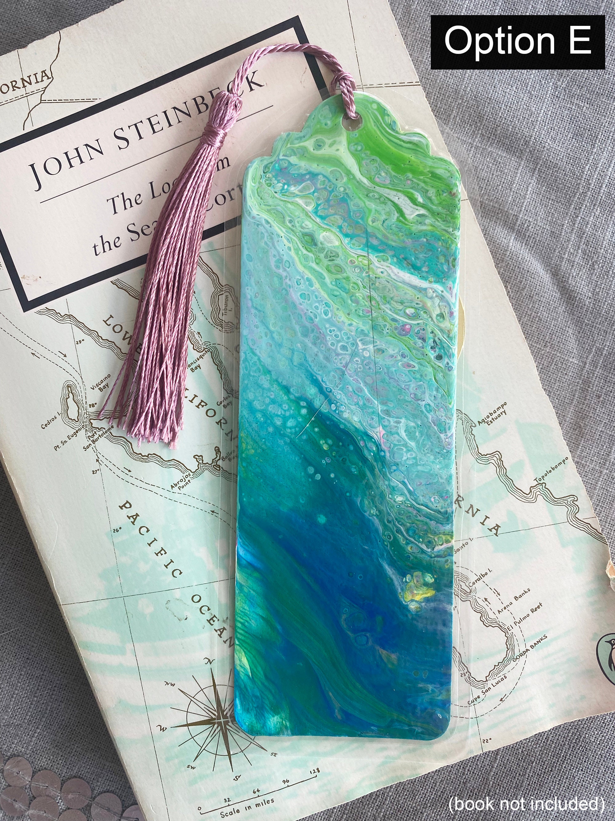 Acrylic Pour Bookmarks Fluid Art Bookmarks Bookmark With Tassel Mermaid ...