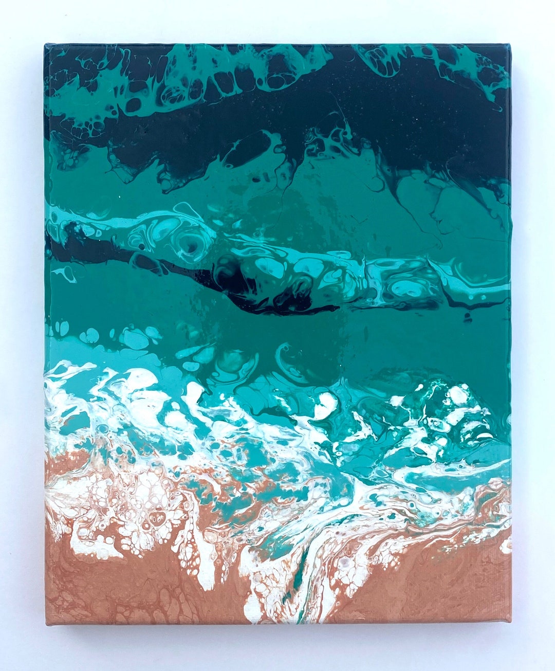 Acrylic Pour Fluid Art | Abstract Art | Unique Ooak Wall Art | Beach ...