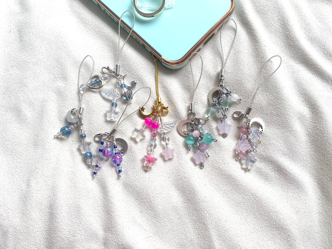 Cute Celestial Moon and Star Phone Charm | Charms for Badge Reels ...