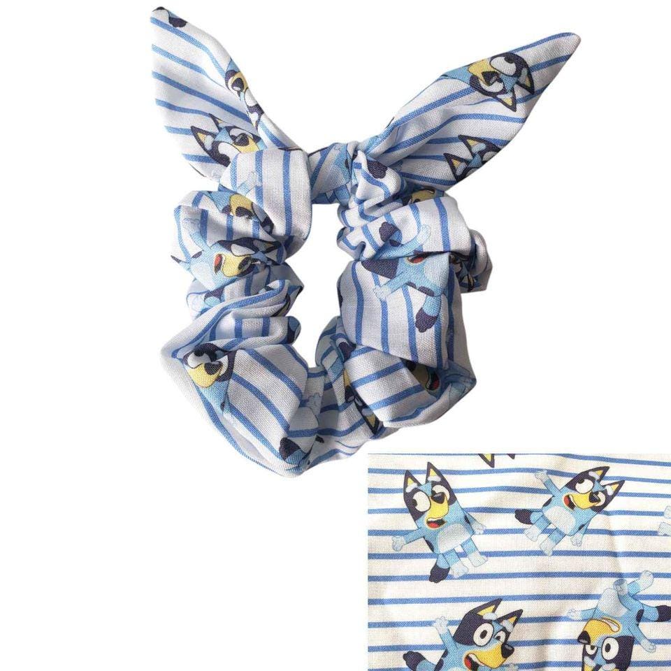 Bluey Scrunchie WITH BOW, Blue Heeler Dog, Scrunchies, Dog, Hair Ties ...