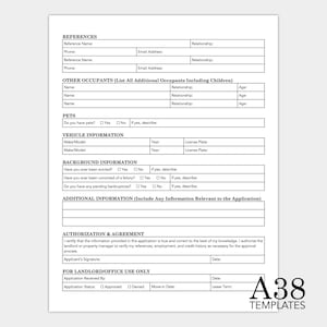 Rental Application Form Template: Tenant Screening, Property Management ...