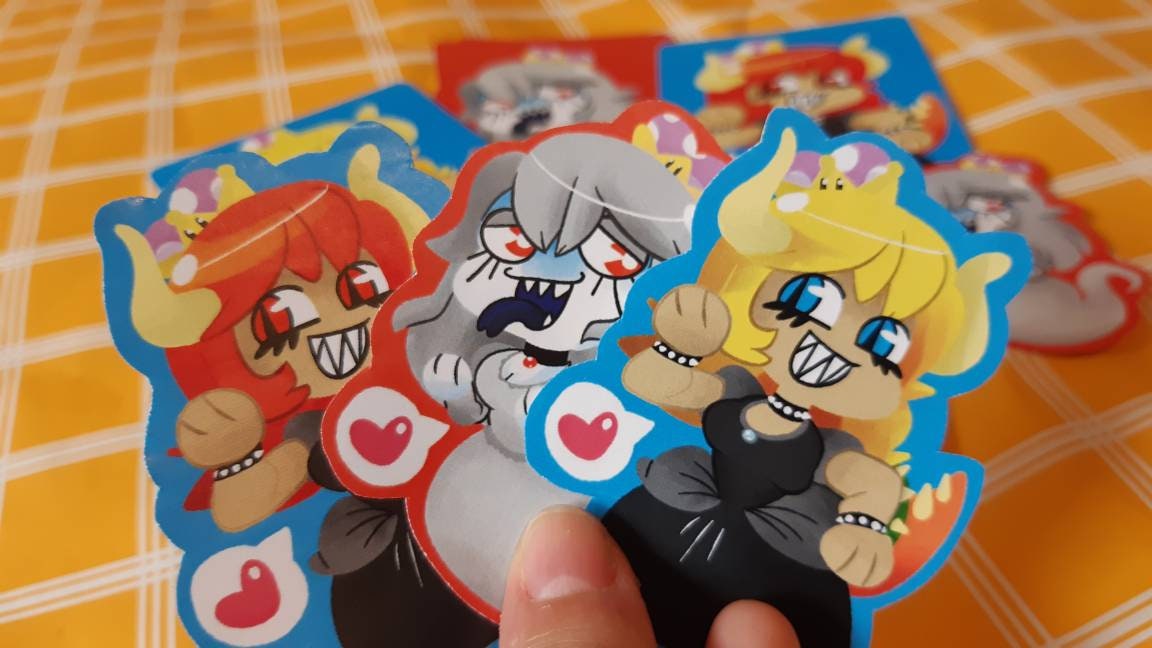 Bowsette & Boosette Prints Stickers Pack | Etsy