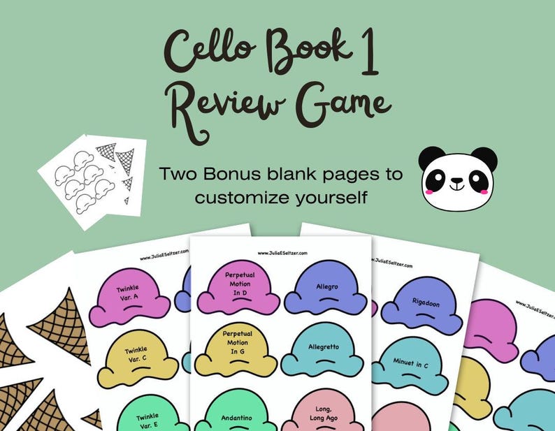 Review Book 1 Cello Game - Ice Cream Scoop Challenge PDF - Etsy
