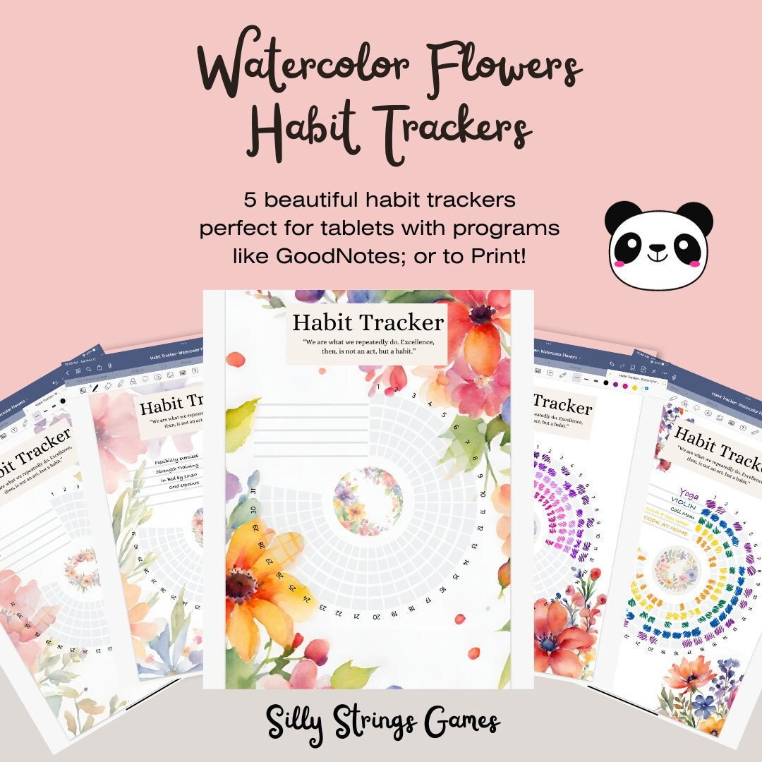 Floral Bliss Habit Tracker Set - Digital Download - Etsy