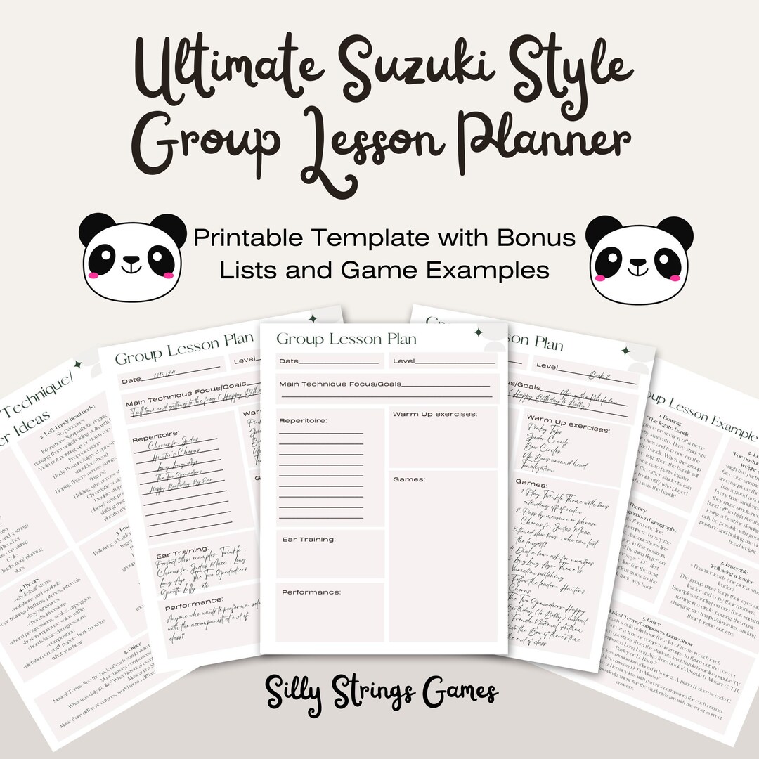 Ultimate Private Music Lesson Group Lesson Planner - Printable Template ...