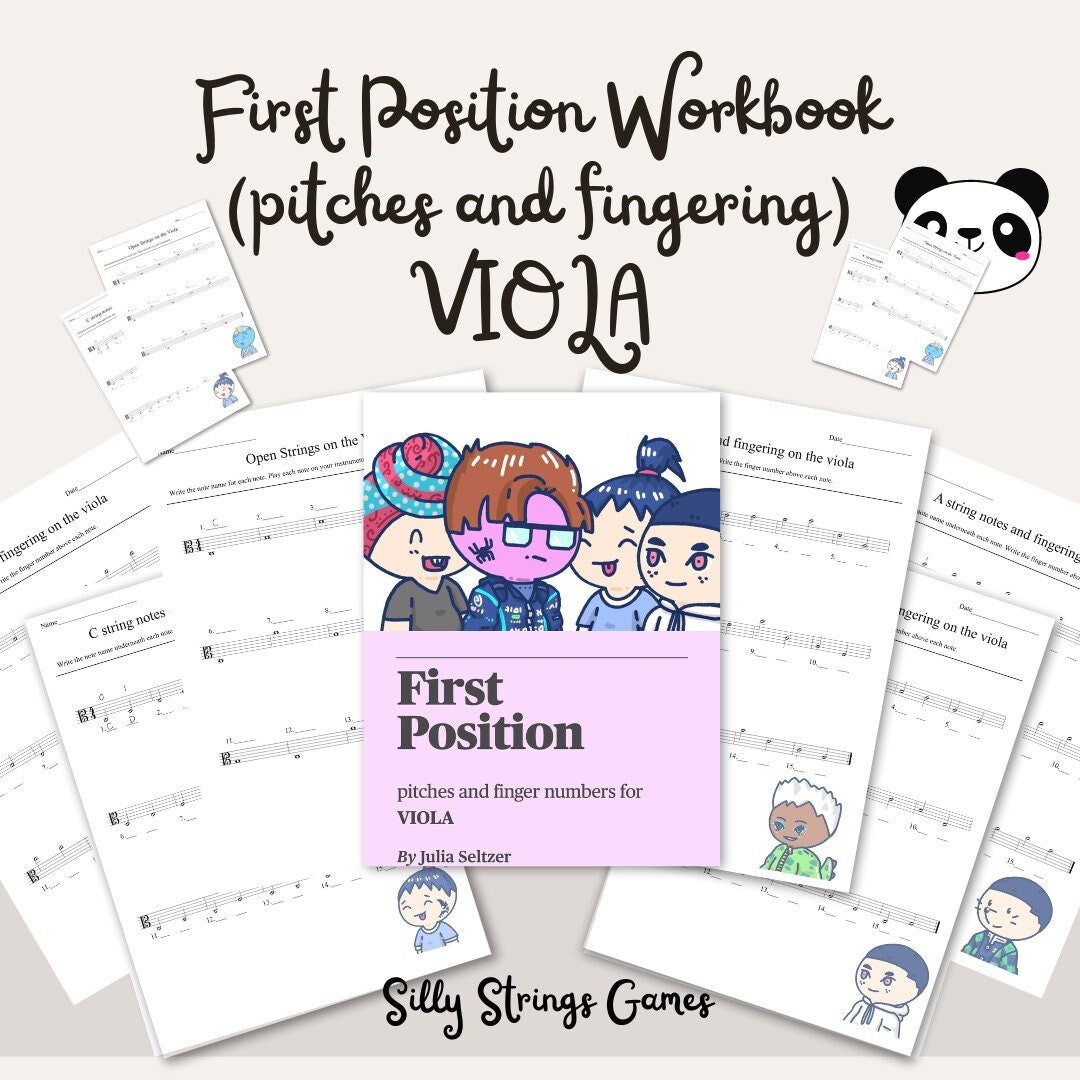 First Position (pitches and Finger Numbers) Workbook for Viola - Etsy