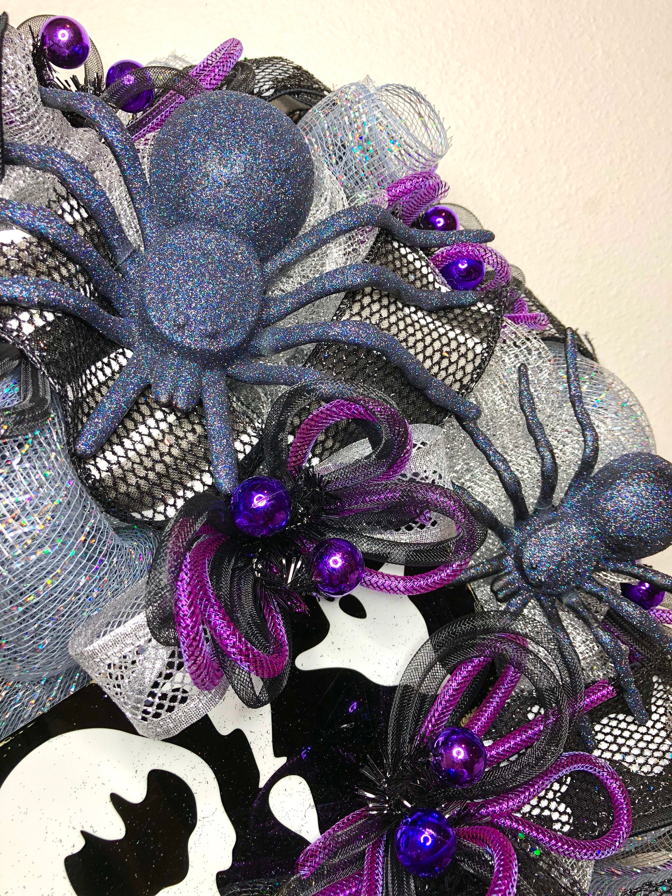 Halloween Ghost Deco Mesh Wreathhalloween Wreath Halloween - Etsy