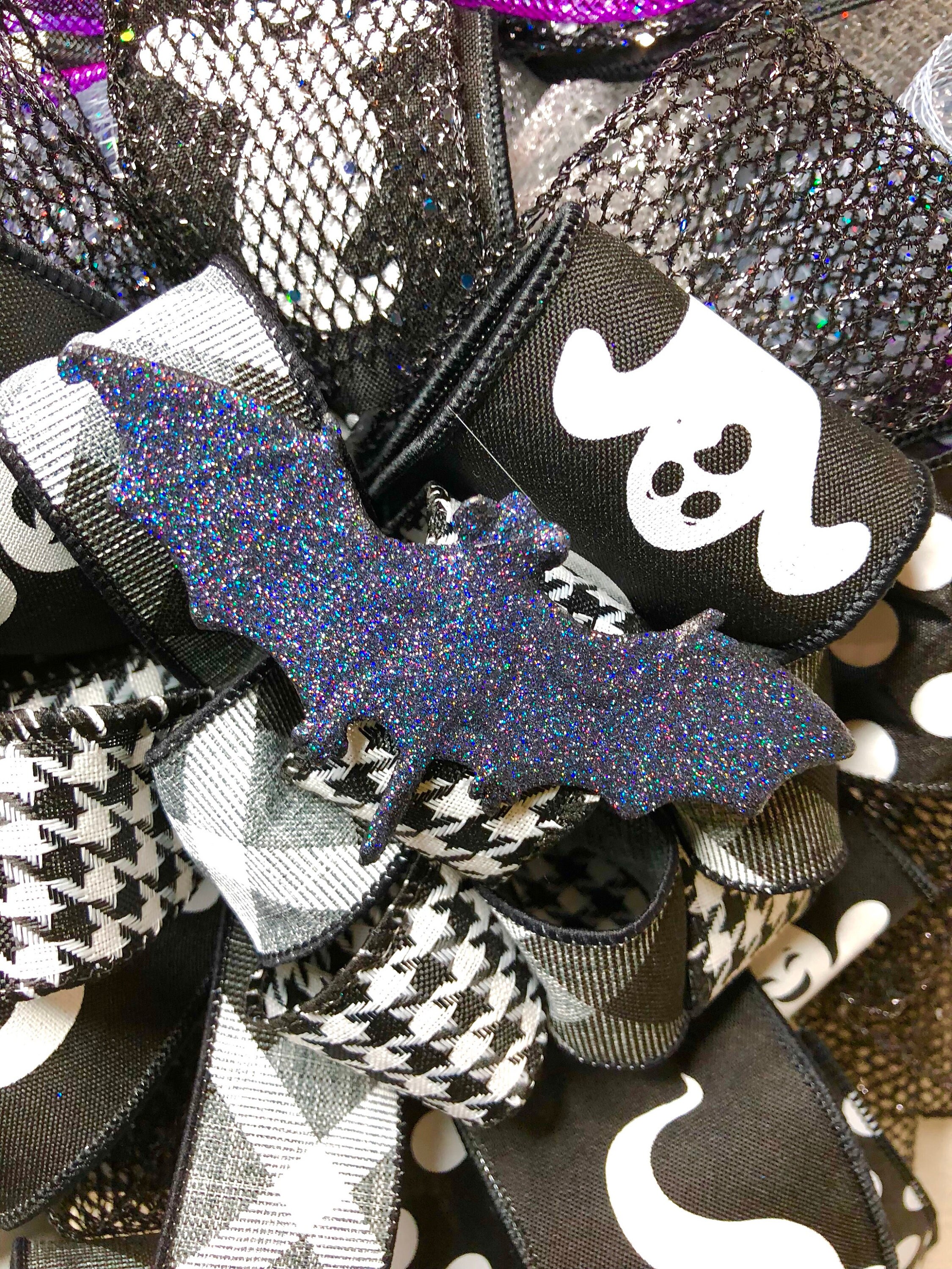 Halloween Ghost Deco Mesh Wreathhalloween Wreath Halloween - Etsy