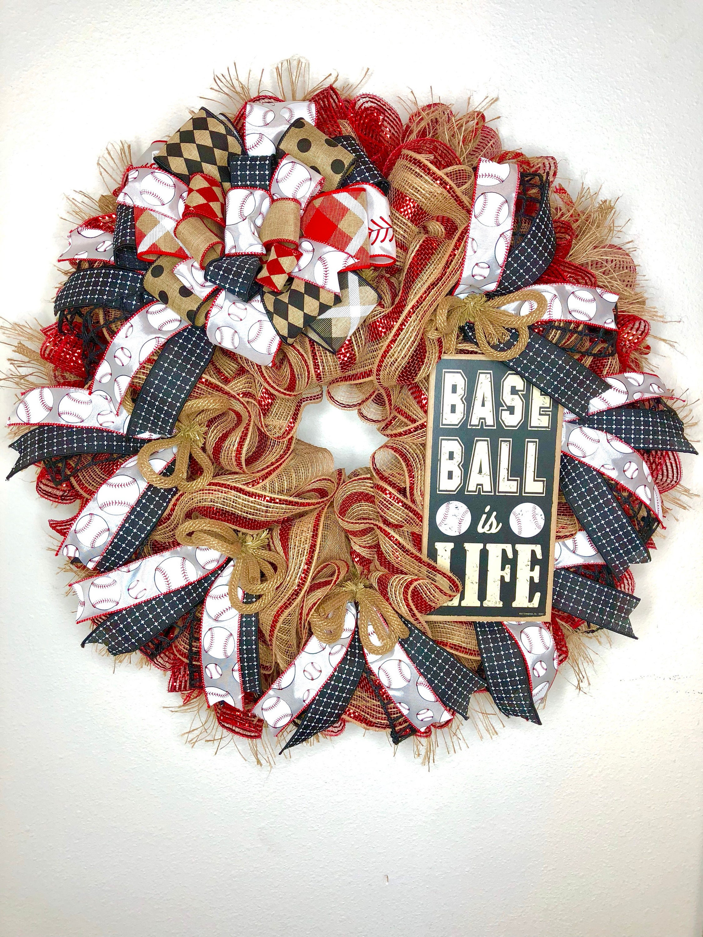Baseball Wreath Front Door Baseball Wreath Baseball Wreath - Etsy Italia