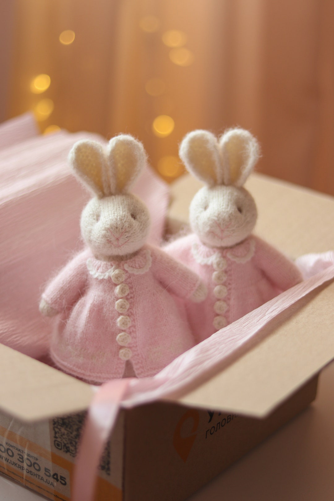 Knitted Little Easter Bunny Girl Doll Stuffed Small Easter Bunny Doll I ...