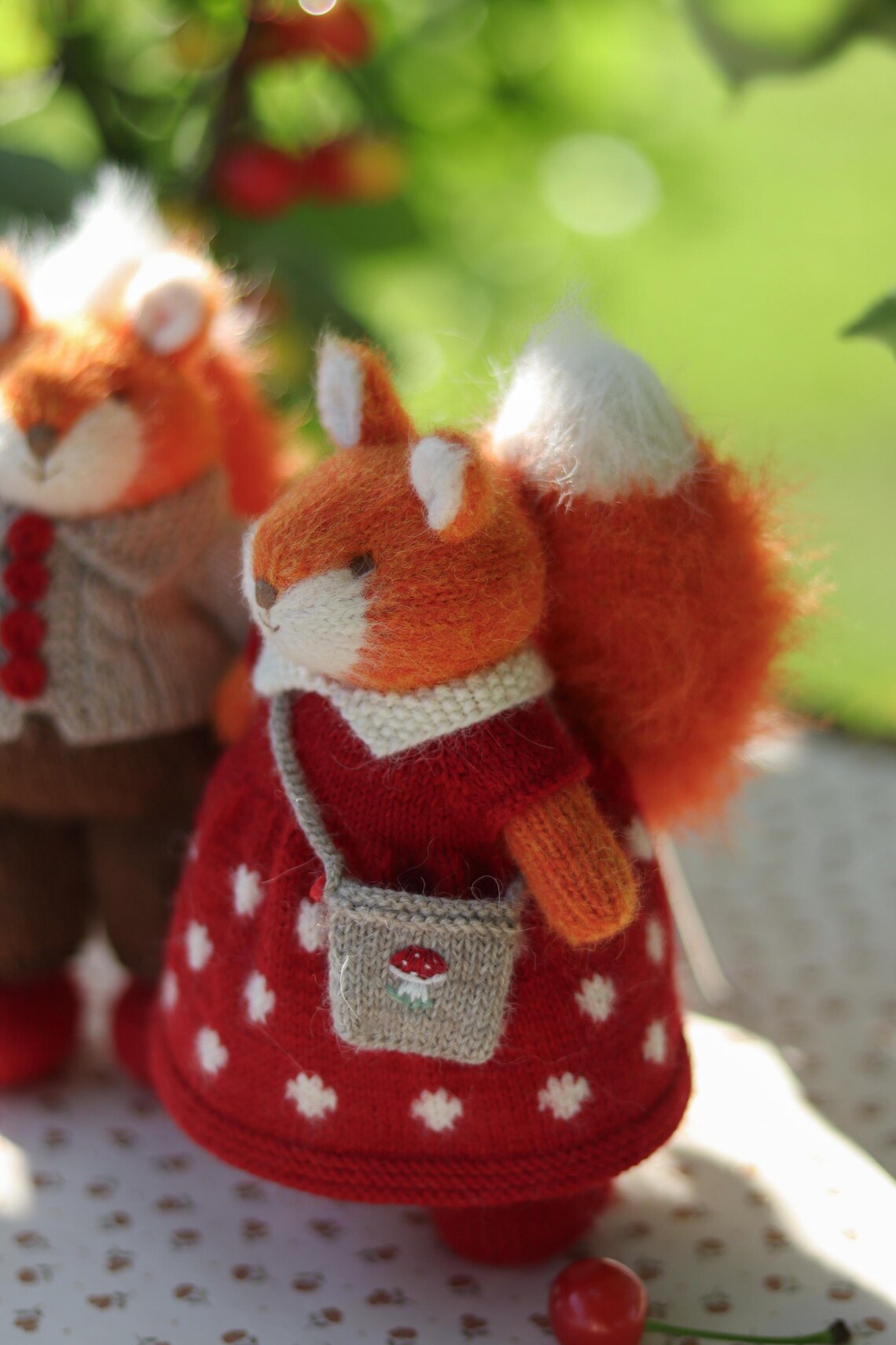 Handmade Couple of Knitted Squirrels in Cozy Clothes - Hand Knit ...
