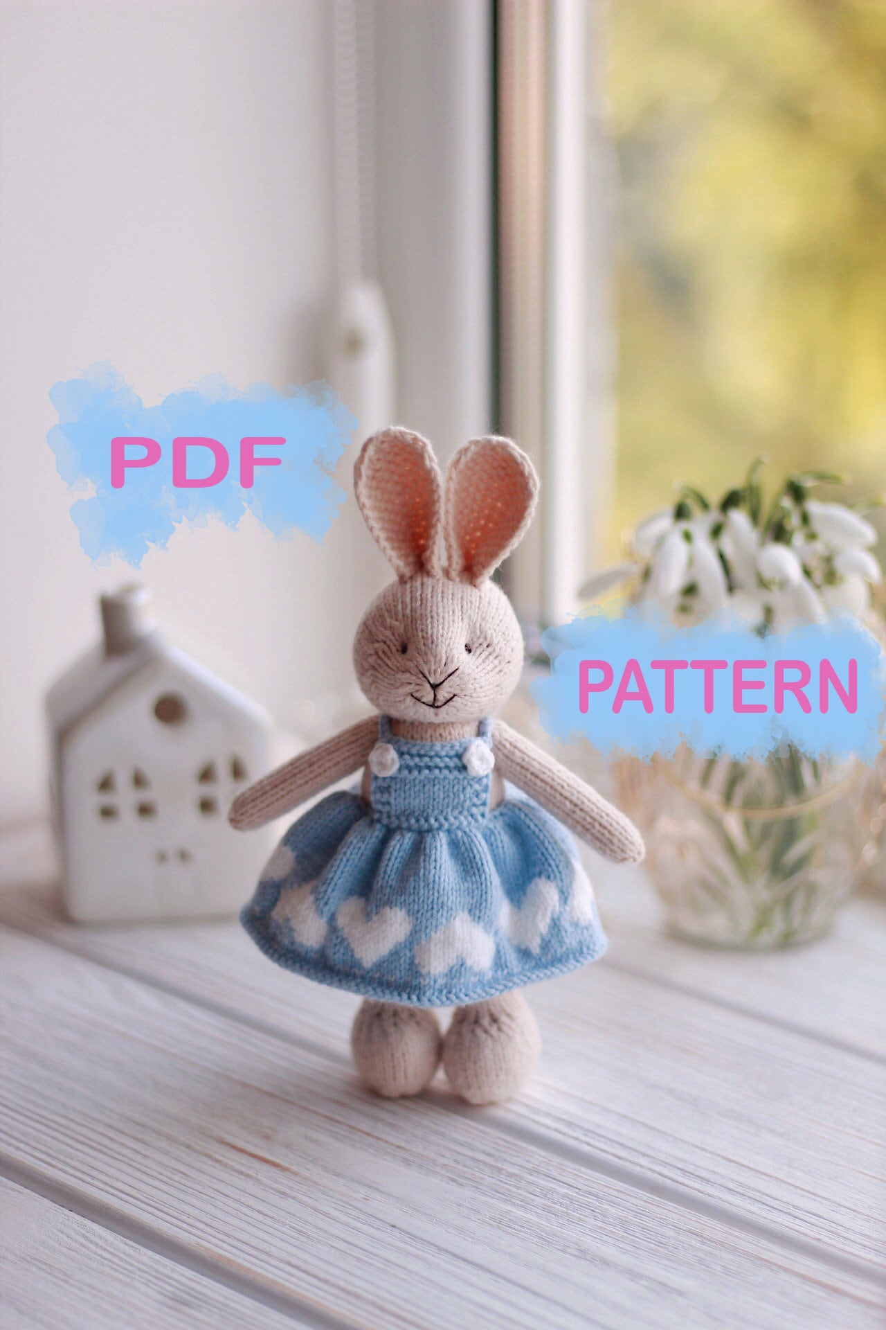Easter Bunny PATTERN Knitted stuffed animal bunny PDF | Etsy