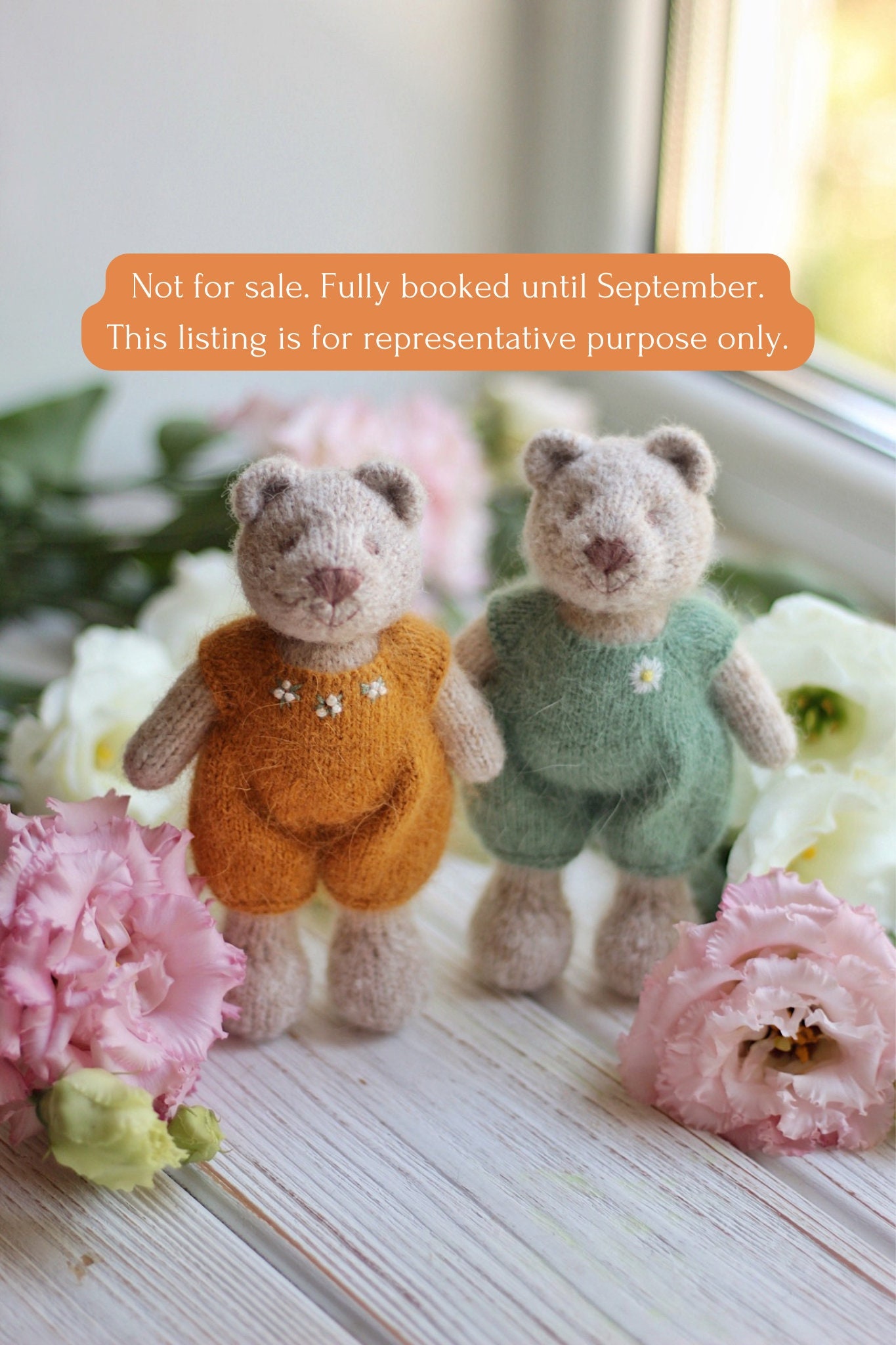 Couple of Knitted Small Bears Handmade Dressed Bear Animal Toy Etsy UK