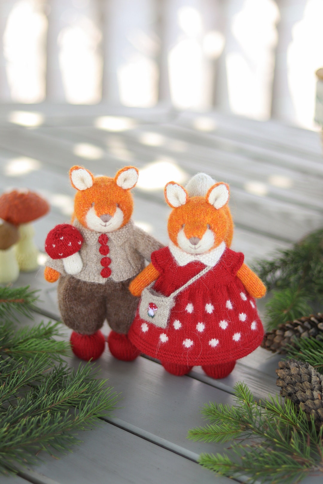 Handmade Couple of Knitted Squirrels in Cozy Clothes - Hand Knit ...