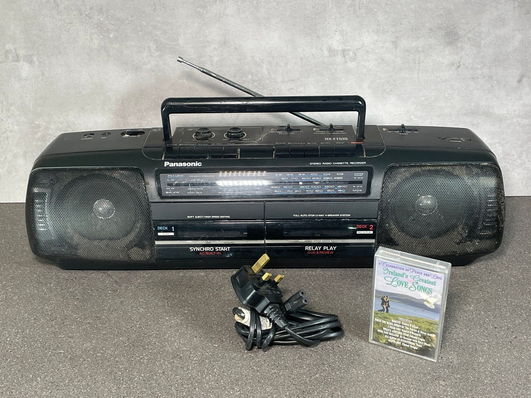 Panasonic RX-FT510 Boombox Twin-deck Cassette Tape 4-band Radio ...