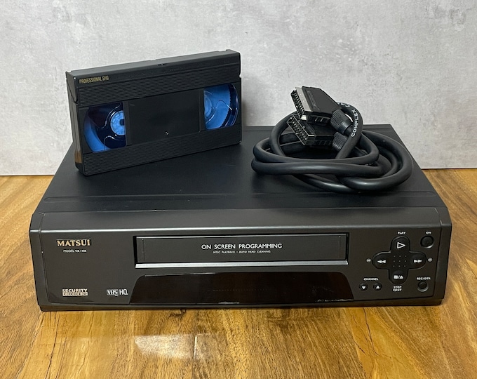 Matsui Video Cassette Recorder VHS VCR Player + Cables, Vintage Retro ...